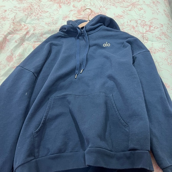 ALO Yoga | Tops | Alo Yoga Blue Hoodie | Poshmark